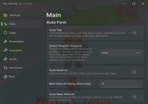 Tap Infinity script - (Auto Tap, Auto Rebirth) - Roblox-Scripter