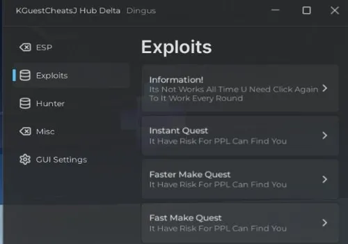 Dingus script - (ESP Players, Instant make quests) - Roblox-Scripter