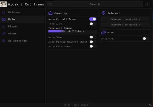 Cut Trees script - (Wicik Hub) - Roblox-Scripter