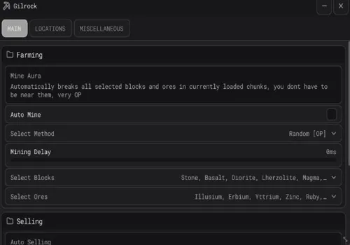 Gilrock script - (Auto Mine, INF range) - Roblox-Scripter