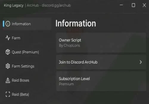 King Legacy Script - (ArcHub) - Roblox-Scripter